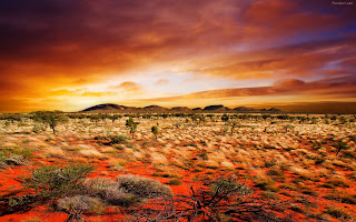 wallpapernarium: Atardecer en el desierto