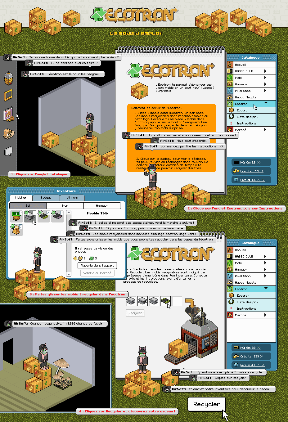 Coleção - Ecotron e Reciclável | Banco de imagens do Habbo Hotel - Acervo