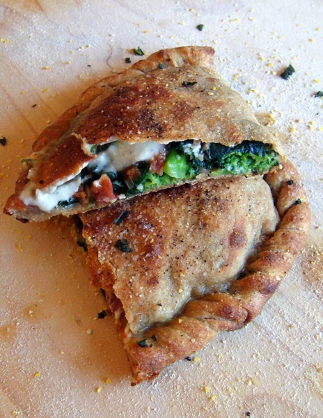 Veggie Calzone with Roasted Garlic Cream | Leafy Greens and Me