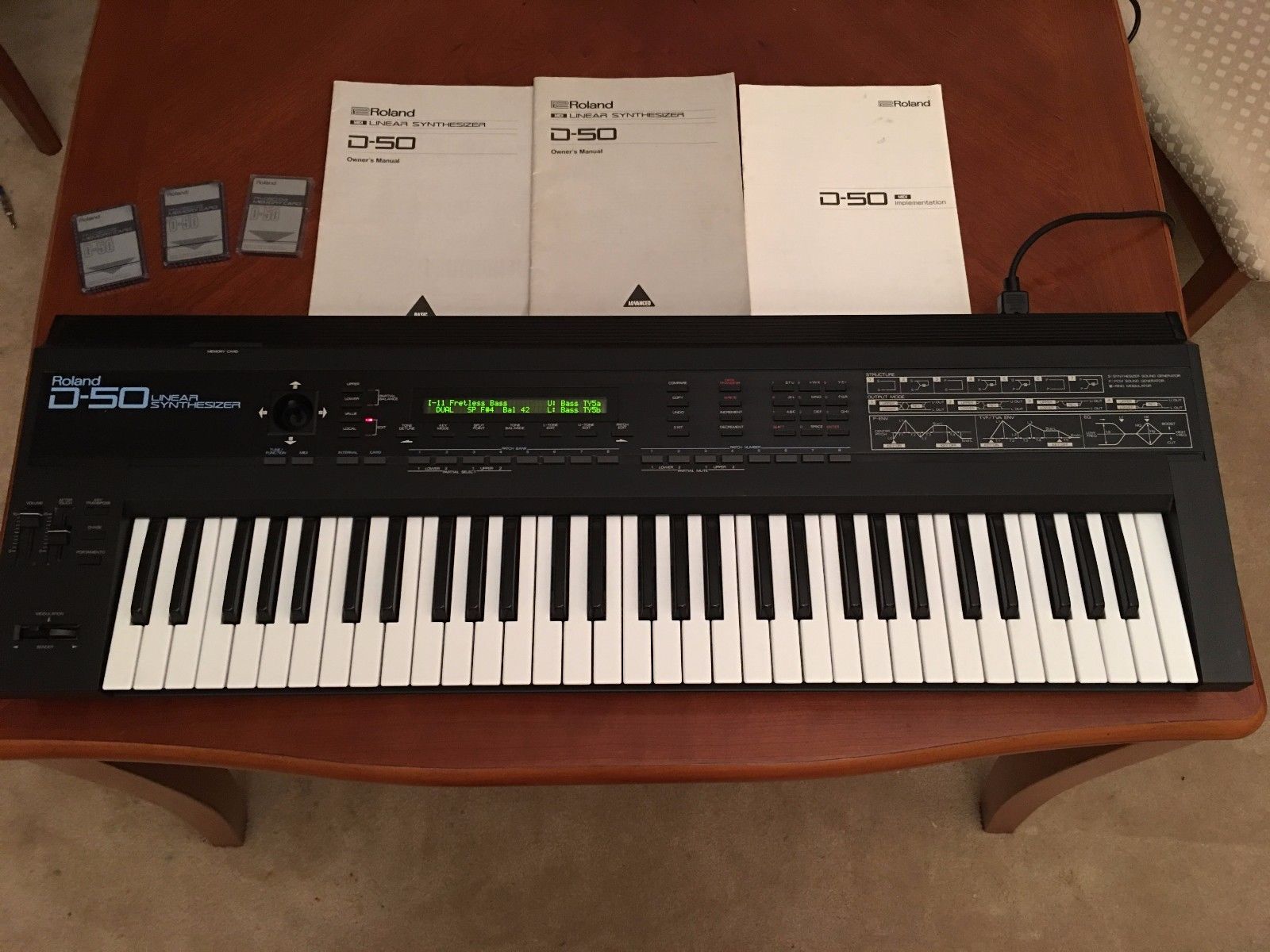 MATRIXSYNTH: Vintage Roland D-50 Linear Synthesizer w/ Extra Voice Cards