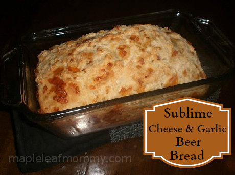 No-Rise Cheesy Garlic Beer Bread Recipe - Maple Leaf Mommy
