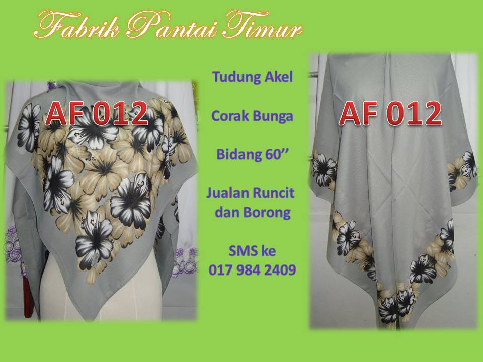 Fabrik Pantai Timur: T. Akel Corak Bunga Bidang 60''