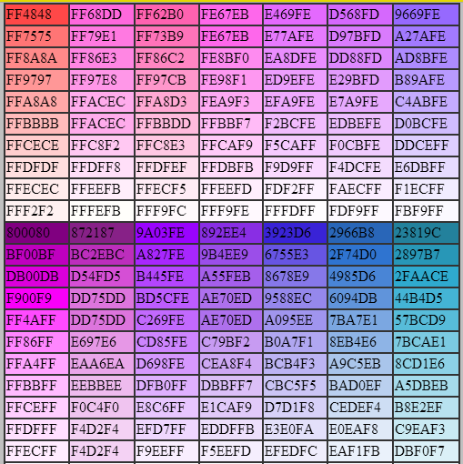 color: #FF0080; (untuk code warna, rujuk code bawah ni