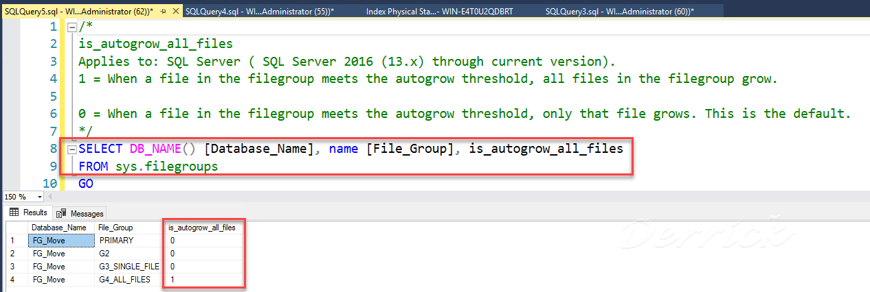 德瑞克：SQL Server 學習筆記: [SQL Server] AUTOGROW_ALL_FILES Option: All files ...