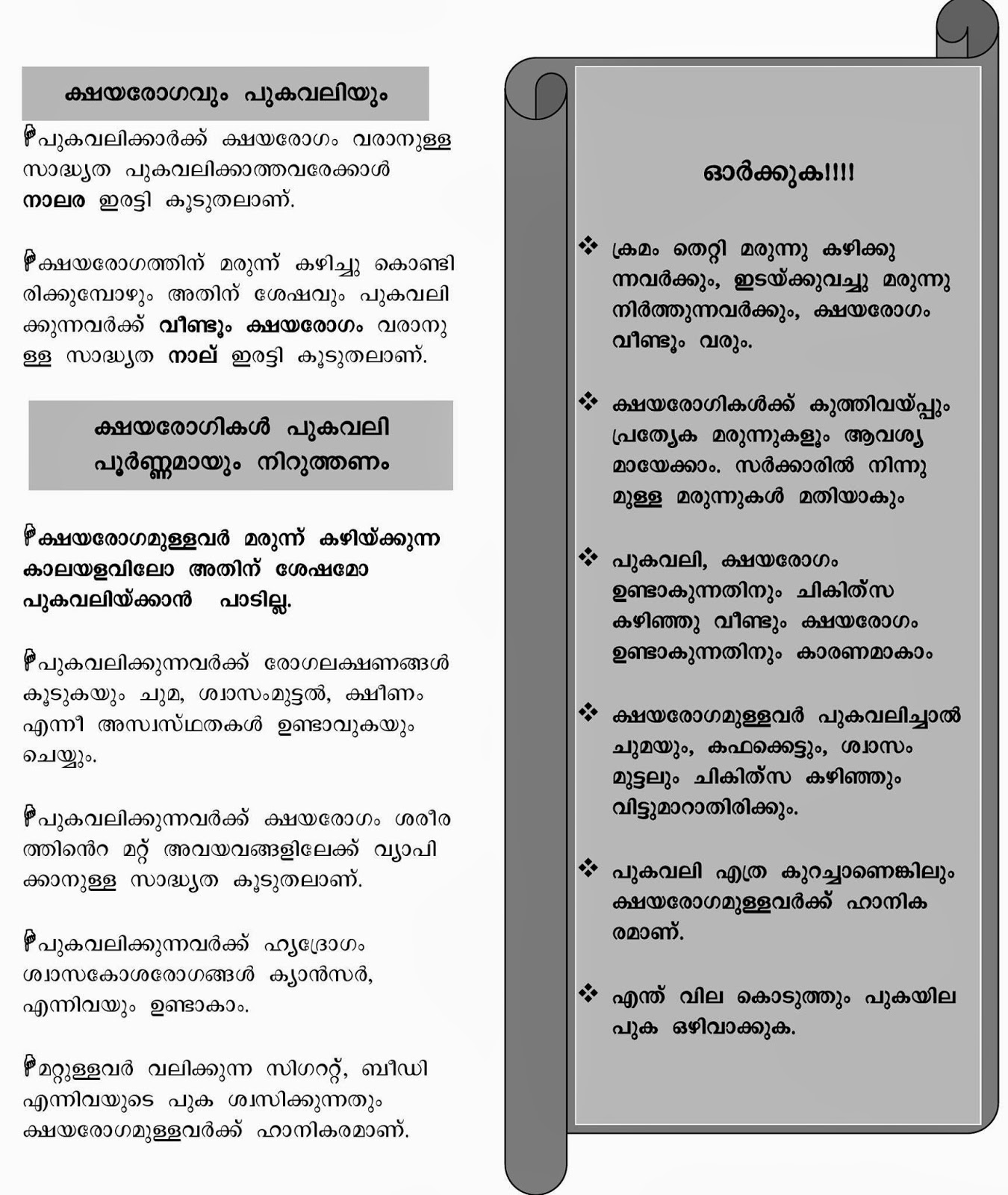 TUBERCULOSIS IEC POSTERS | Arogyajalakam