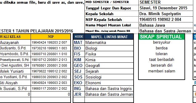 Aplikasi Penilaian Raport K13 SMA Tahun 2016 Plus Panduannya - Guru Peduli