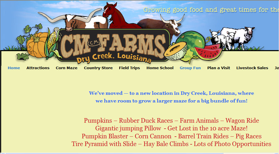 Louisiana Agritourism: CM Farms Opening October 1st in Dry Creek