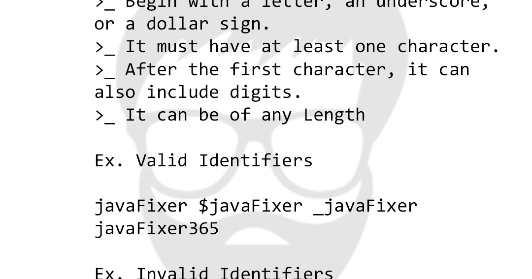 JavaFixer: #1 Java Identifiers