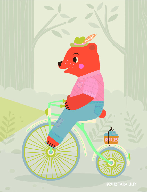 Art and Illustration by Tara Lilly Studio: Animal Bike Ride Prints!