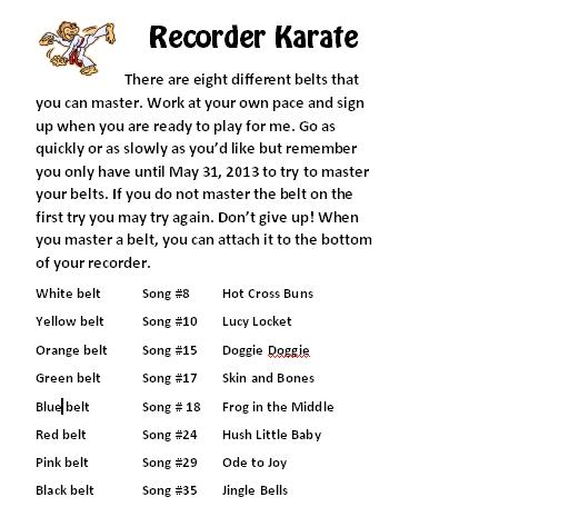 Recorder Karate Songs