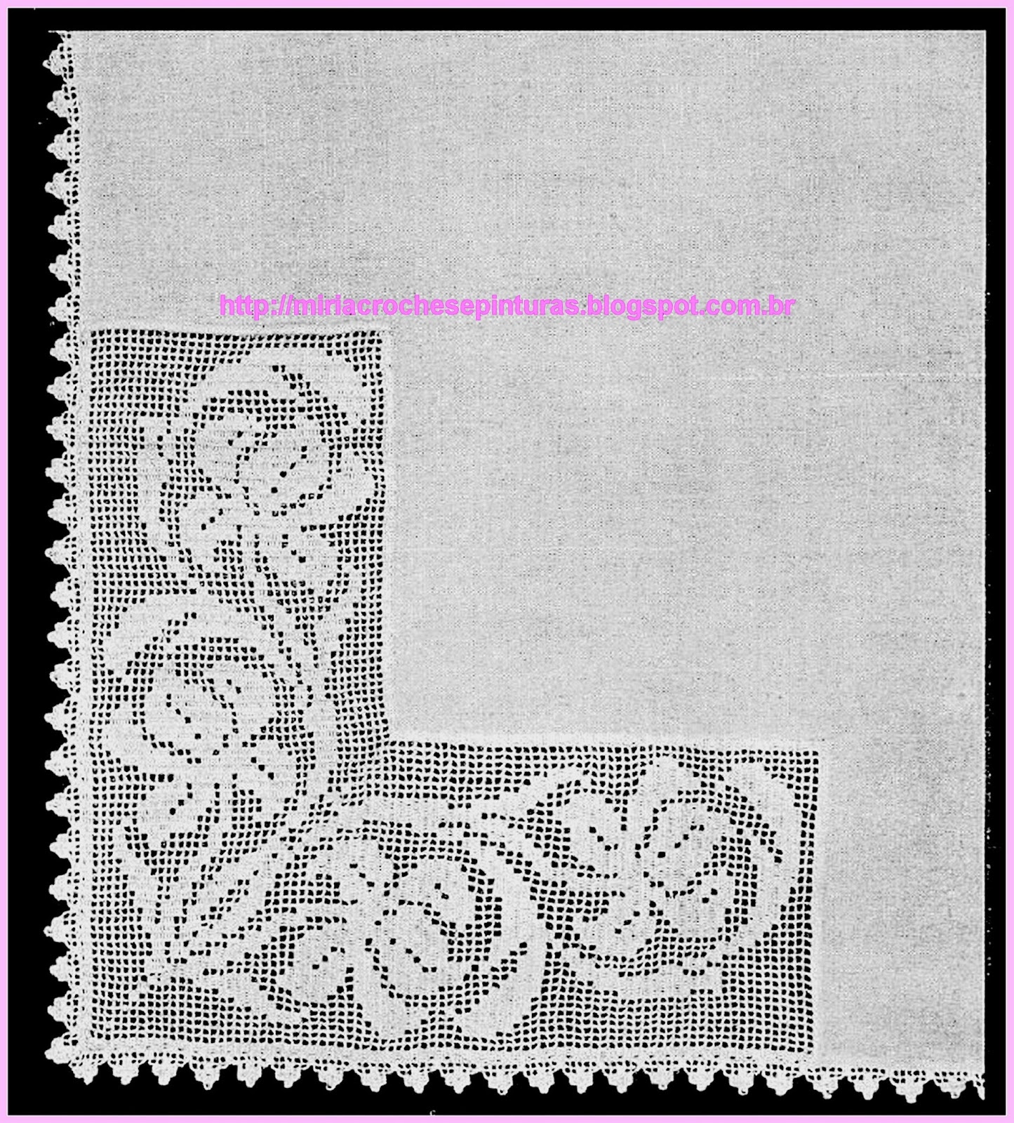 MIRIA CROCHÊS E PINTURAS: ENTREMEIO DE CANTO EM CROCHÊ DE FILÉ