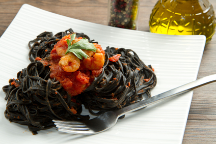 The Gourmet Mom: Halloween Pasta: Black Pasta with Orange Alfredo Sauce