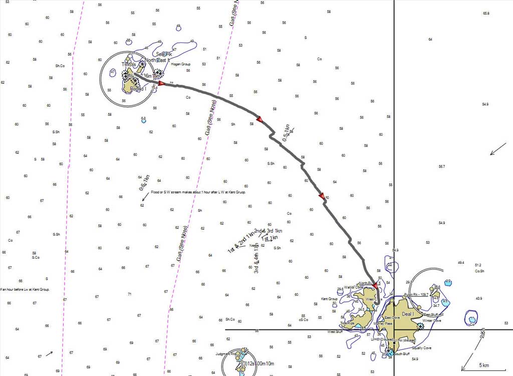 Kayaks across Bass Strait: Erith Island