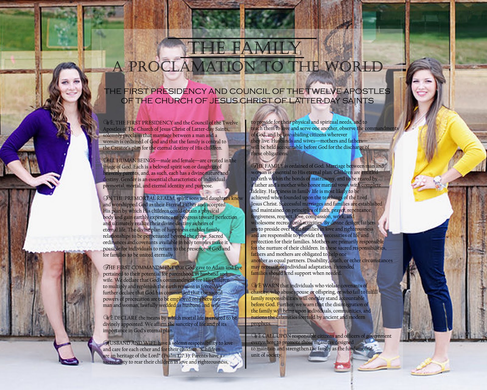 A Pocket full of LDS prints: Family Proclamation pictures