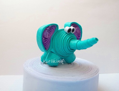 3d paper quilling elephant figures ~ art craft projects