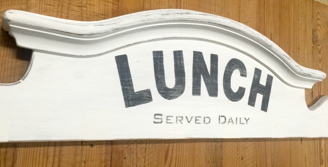 Repurposed Headboard Sign