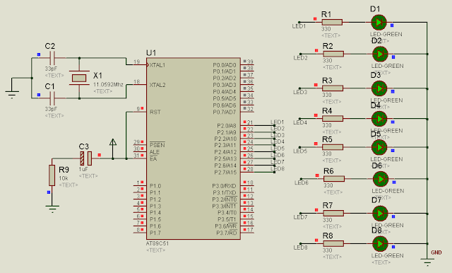 Code Bloges Interfacing Array Of Leds With 8051 Microcontroller 9481