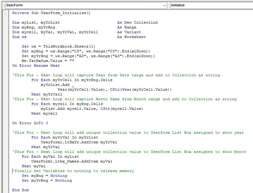 Excel Vba Use Collection Object In Userform Listbox Tactical Process Automation