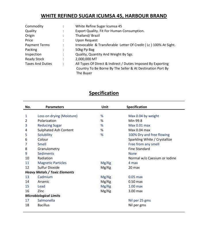 Gula Icumsa 45 - Harbour Malaysia Group HMG2U