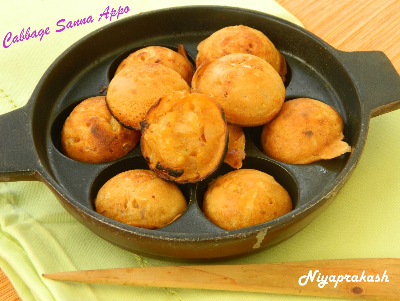 Niya's World: Cabbage Sanna Appo - A delicious Konkani Khann