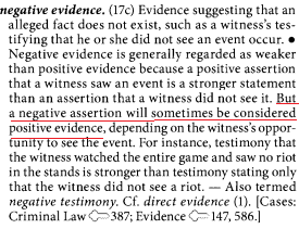 The Law Proofessor: Positive vs Negative Evidence