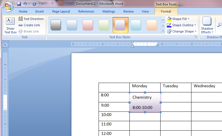 OrganizedStudentLife How To Create A Schedule In Microsoft Word OrganizedStudentLife How To Create A Schedule In Microsoft Word