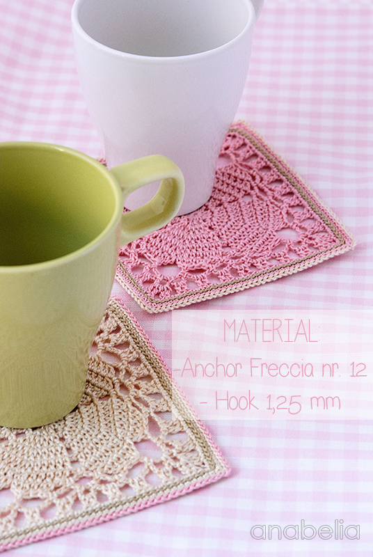 Japanese square crochet coasters, free pattern | Anabelia Craft Design ...
