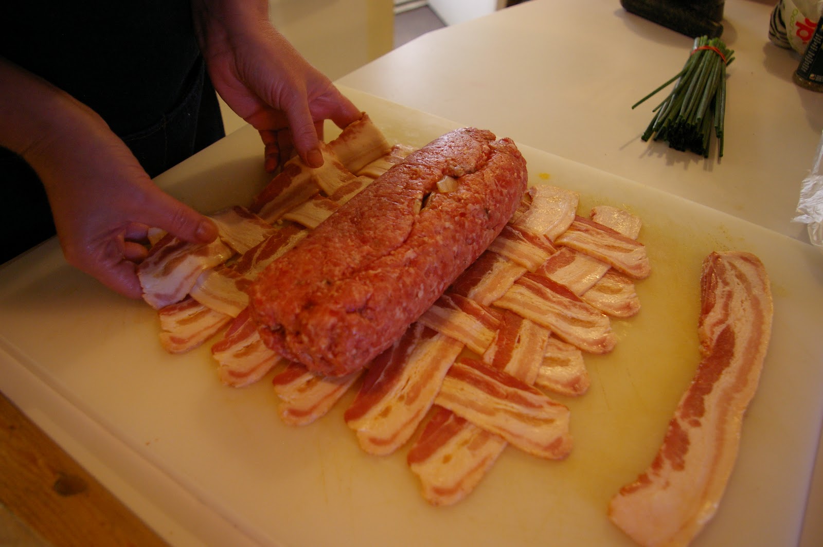 The Worthy Cook: Bacon Explosion (AKA Bacon Wrapped in Pork Wrapped in ...