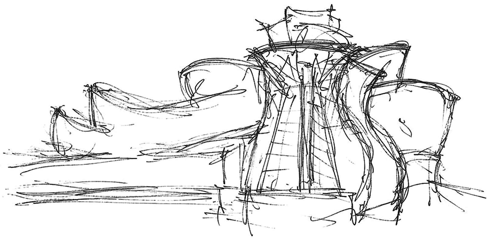 Frank Gehry, croquis pour le Musée Guggenheim de Bilbao. | Croquis ...