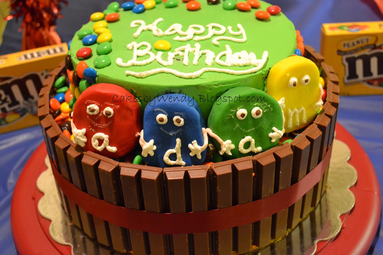 Decorating One Cake at a Time.......: M&M Cake for my candy loving nephew!!