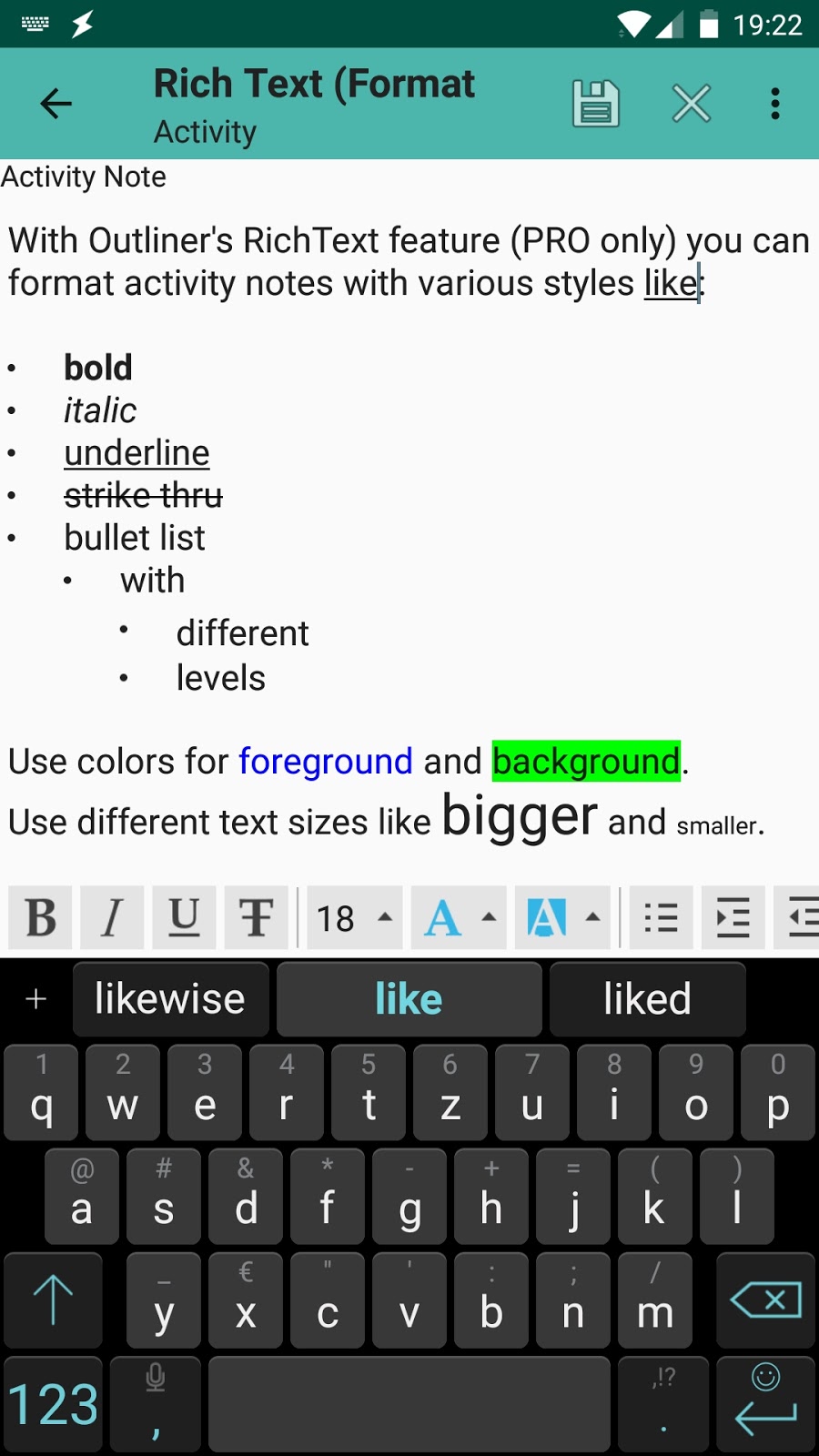 Android Outliner Outliner V2 3 1 Rich Text Format Activity Notes Android Outliner Outliner V2 3 1 Rich Text Format Activity Notes
