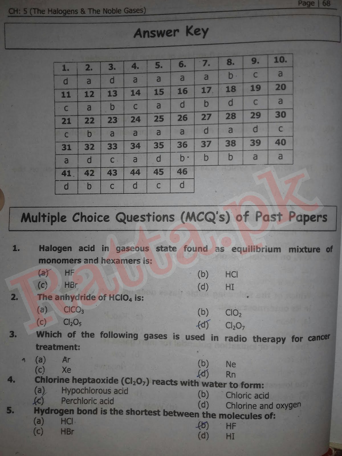 FSc 2nd Year Chemistry Chapter 5 Notes [MCQs & Short Questions] - Ratta.pk