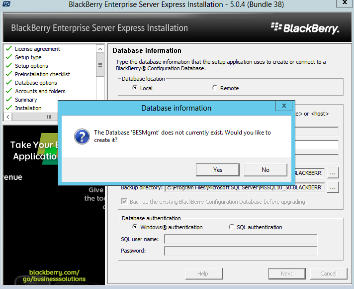 A Day in The Life of an Exchange Guy: Installing BES Express 5.0.4 on ...