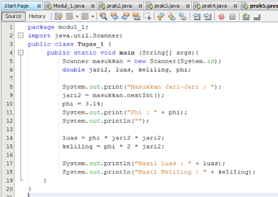 Cara Membuat Program Yang Meminta Inputan Jari-Jari Menggunakan Java ...