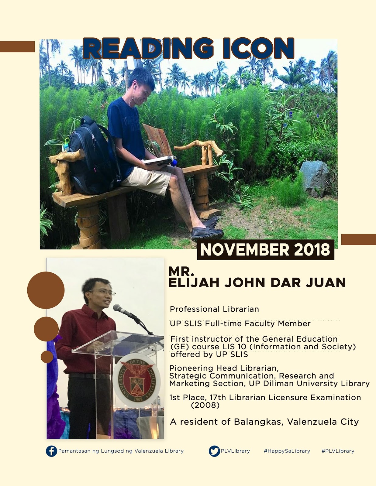 READING ICON FOR NOVEMBER 2018: Mr. Elijah John F. Dar Juan of ...