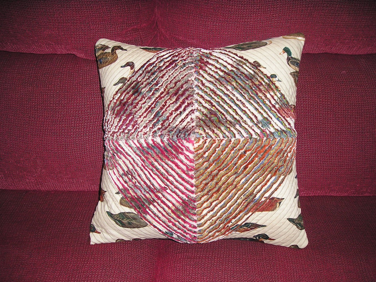 Luchi patchwork: Cojines técnica de Chenilla