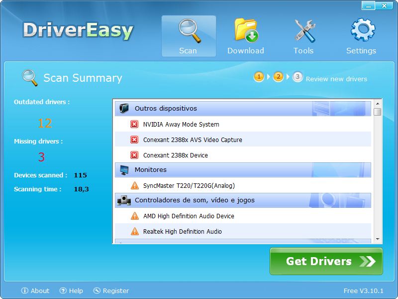 Baixando drivers para o Windows