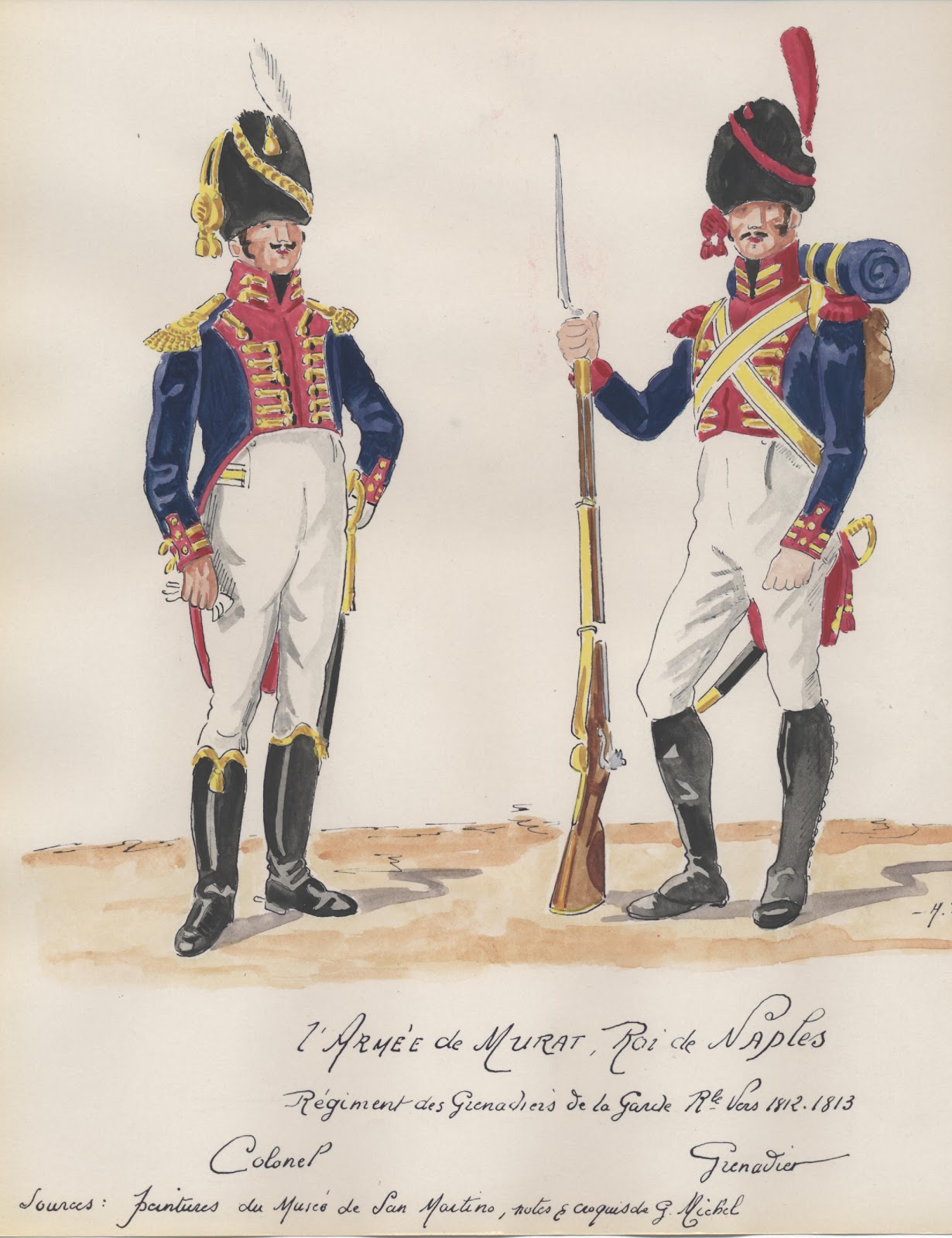Naples; Garde Royale, Grenadier Regiment, Colonel & Grenadier, 1812-13 ...