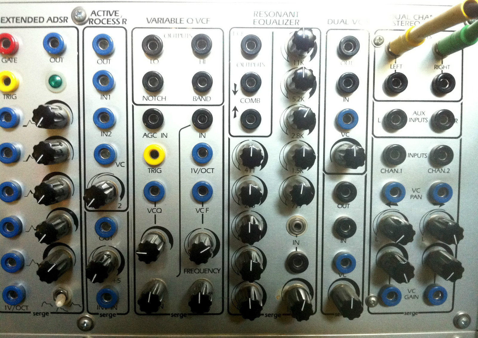 MATRIXSYNTH: Serge Modular Synth Panel w Extended ADSR, Variable Q VCF