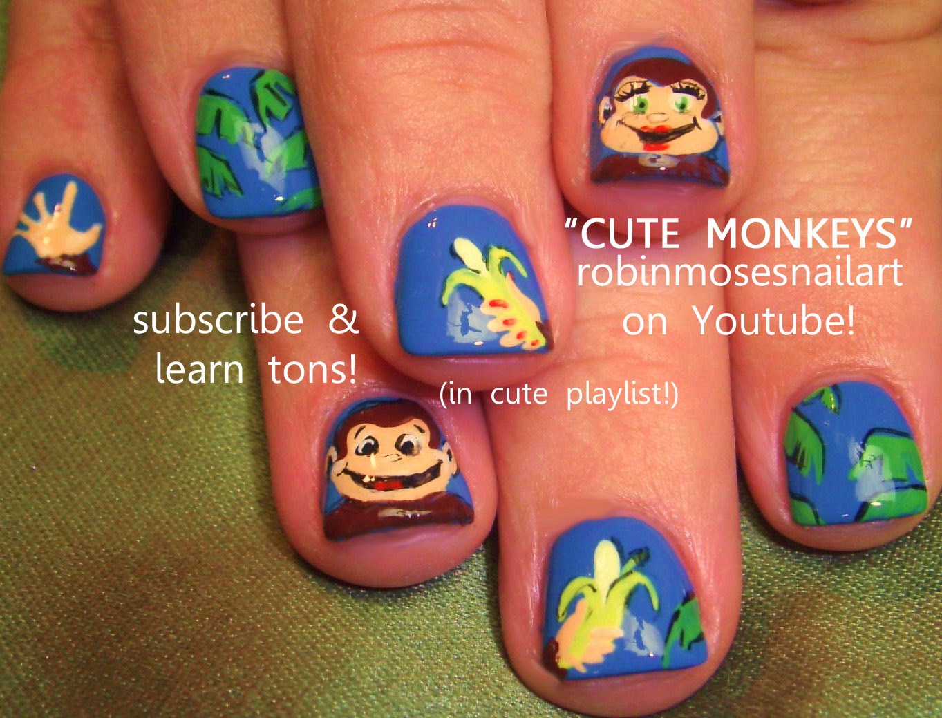 Nail Art by Robin Moses: "monkey nails" "monkey nail art" "monkey ...