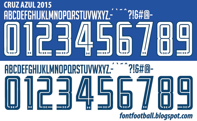 FONT FOOTBALL: Font Vector Cruz Azul 2015 Shirt