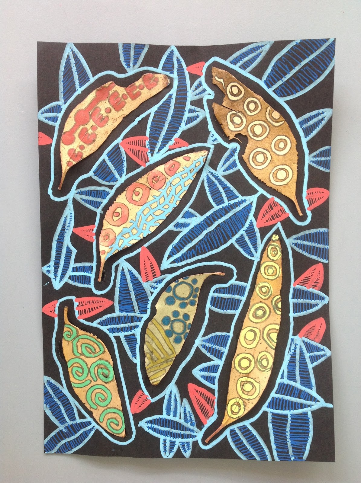Aboriginal Gum Leaf Artwork - Student Artworks