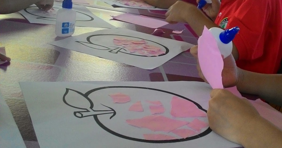 PC- YZ Travel & Food : Preschool diary - Collage apple for preschool