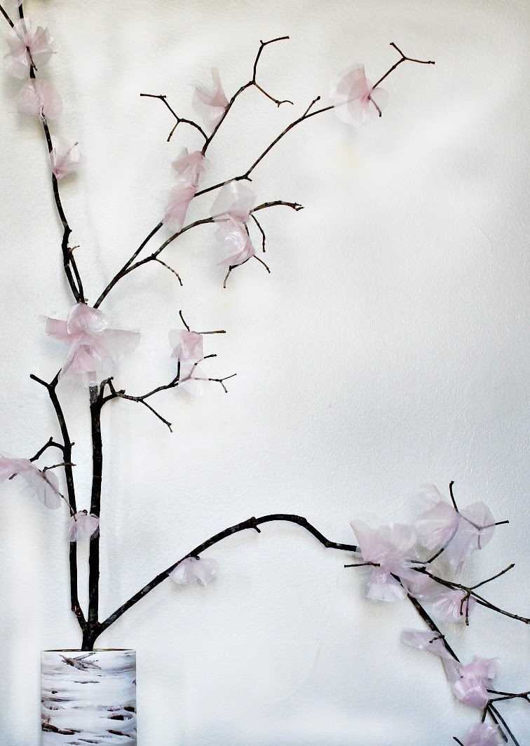 Spring Craft: Faux Cherry Blossom Branch | Days of Chalk and Chocolate