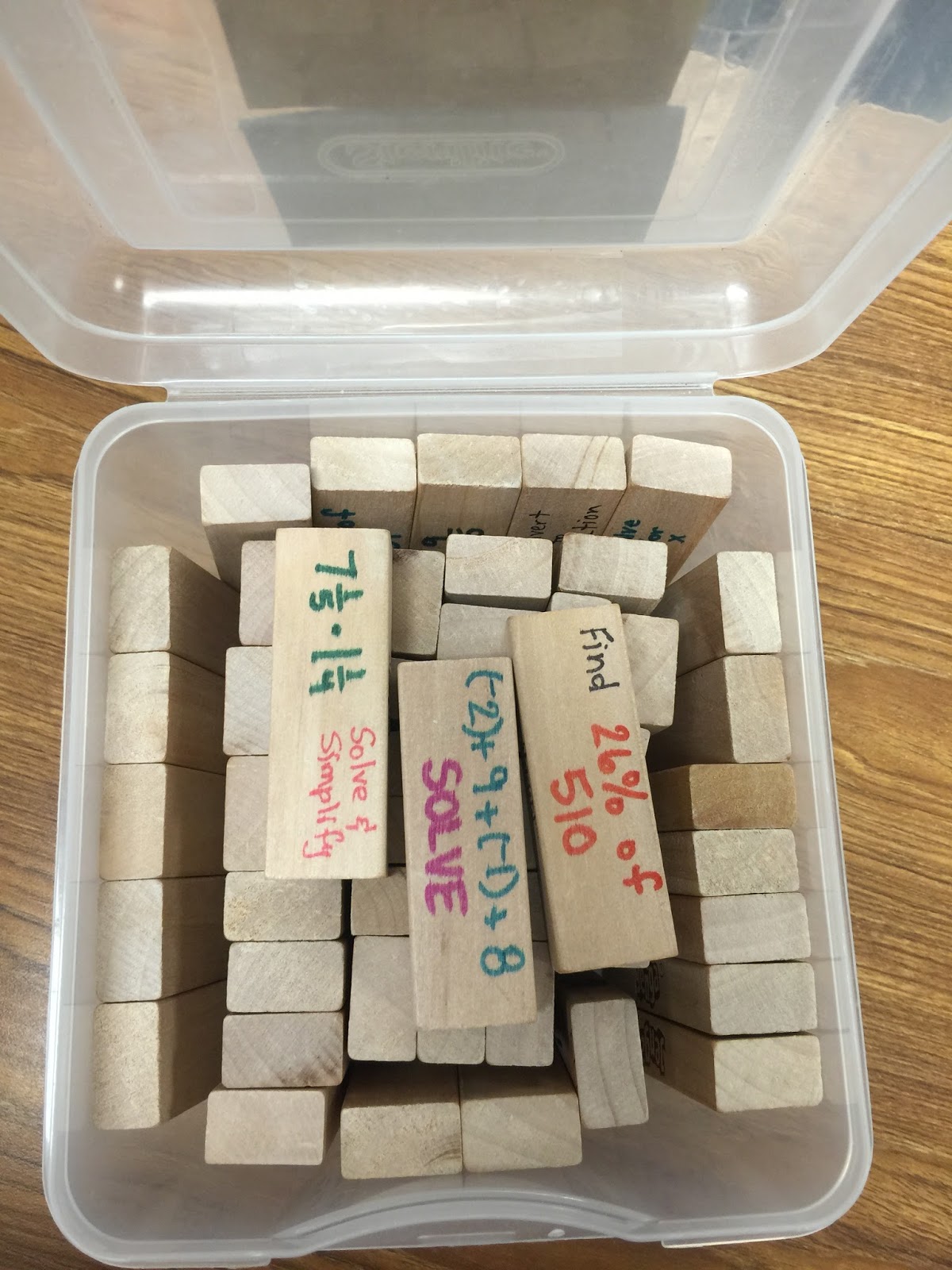 My Math Imagination: Jenga Math Review