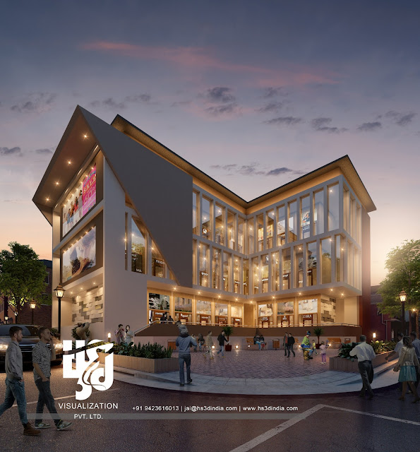 3D RENDERINGS OF MULTI-USE COMMERCIAL BUILDINGS