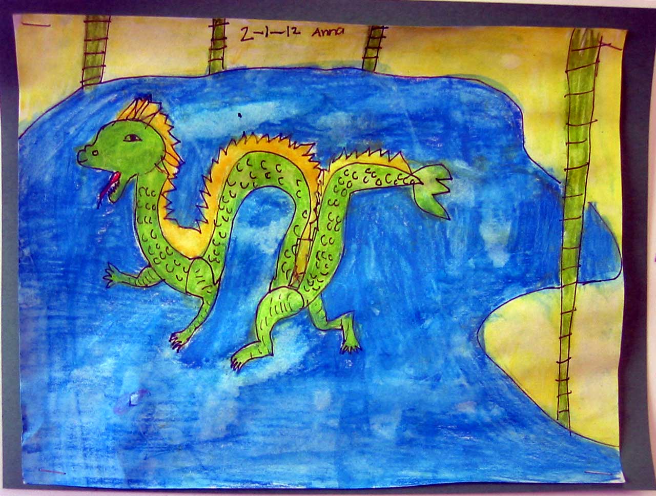 Chinese Water Dragon Drawing