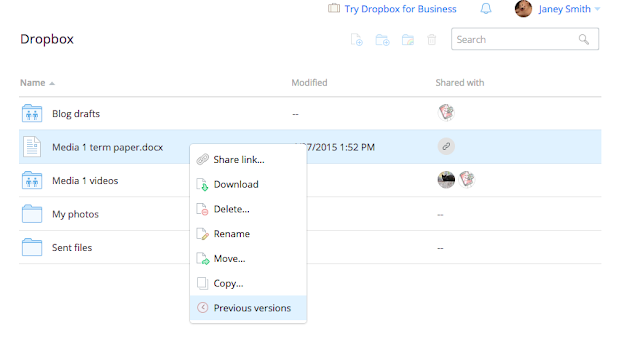Dropbox Restore Feature How To Restore An Old File From Your Dropbox Account Quantum Life Blog