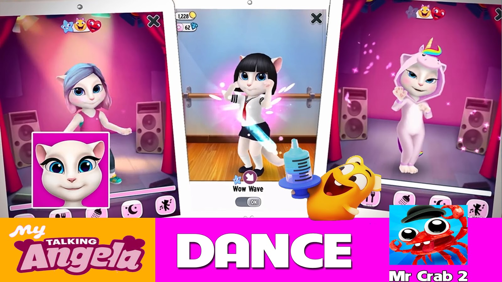 My Talking Angela, Talking Angela Music, Balloon Splash, Mr Crab 2 ...