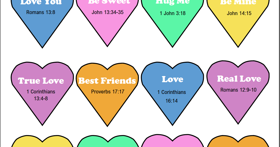 Handprints of Faith: Valentine Conversation Hearts Devotional Page
